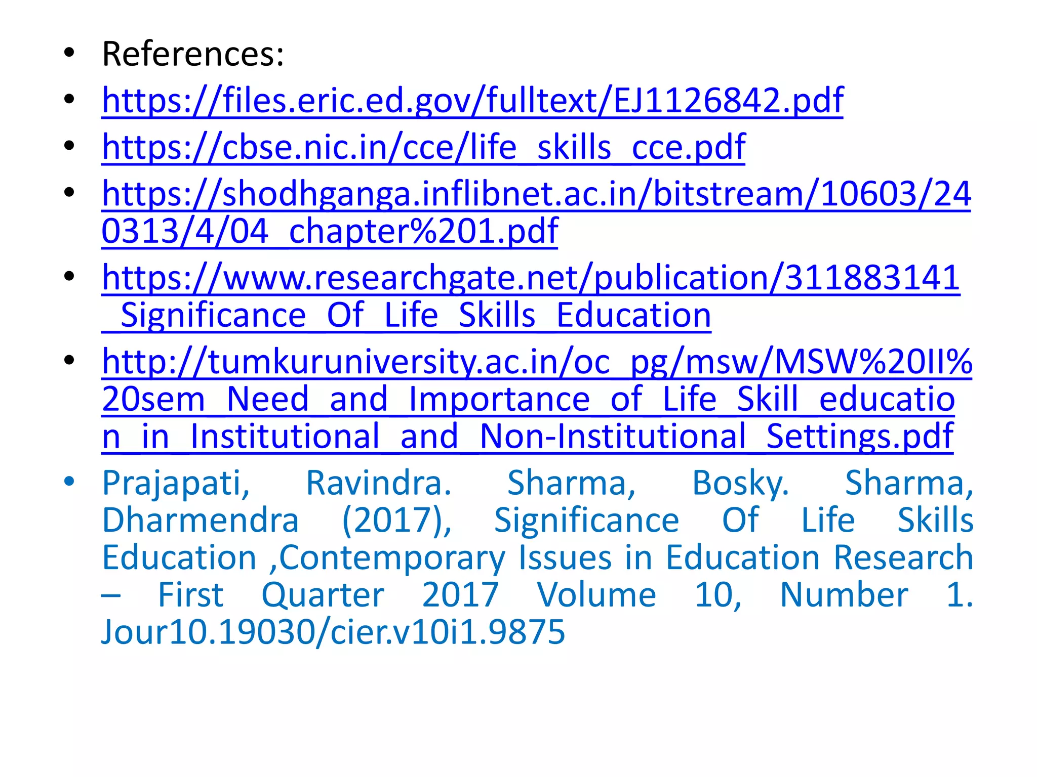 Life skill education | PPTX