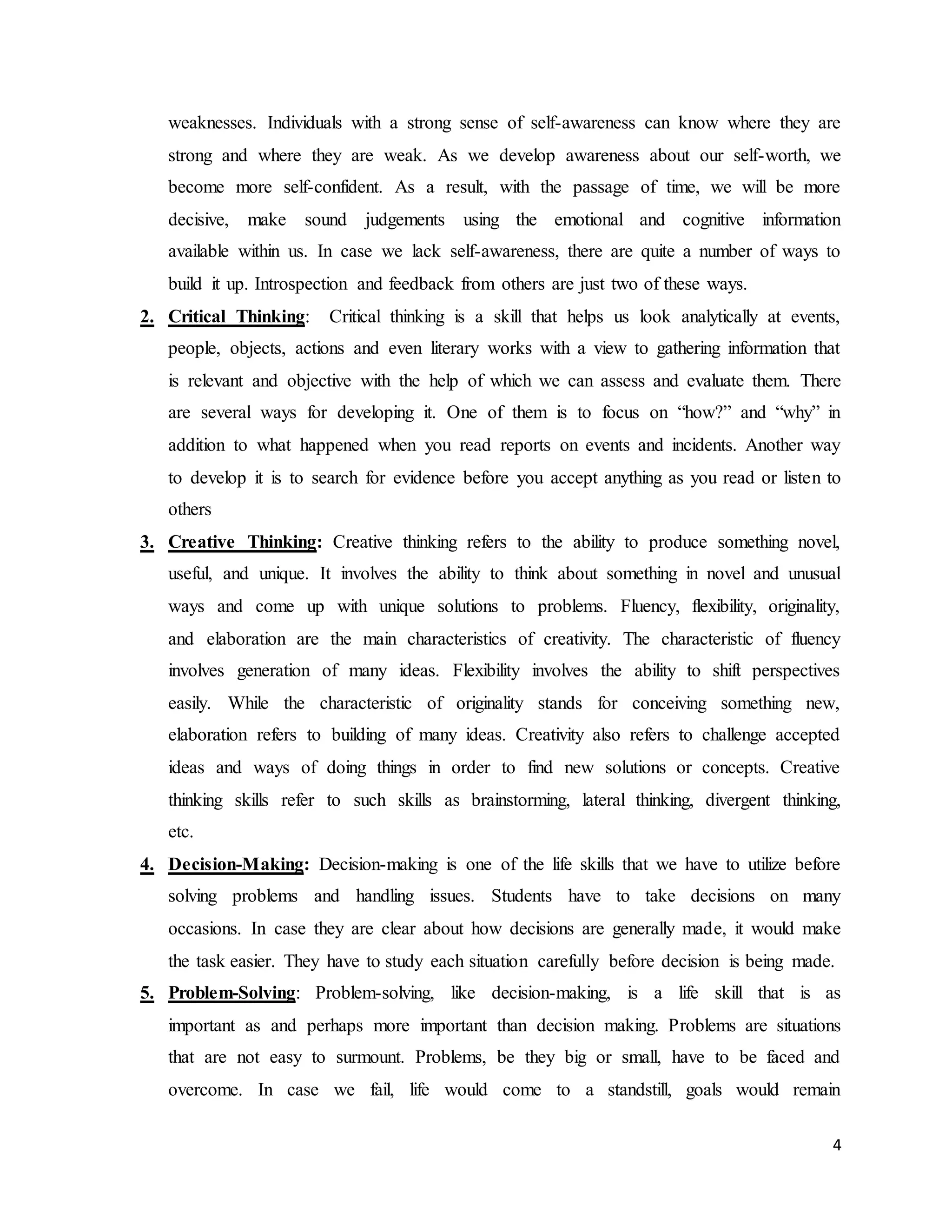 Life skill education | DOCX