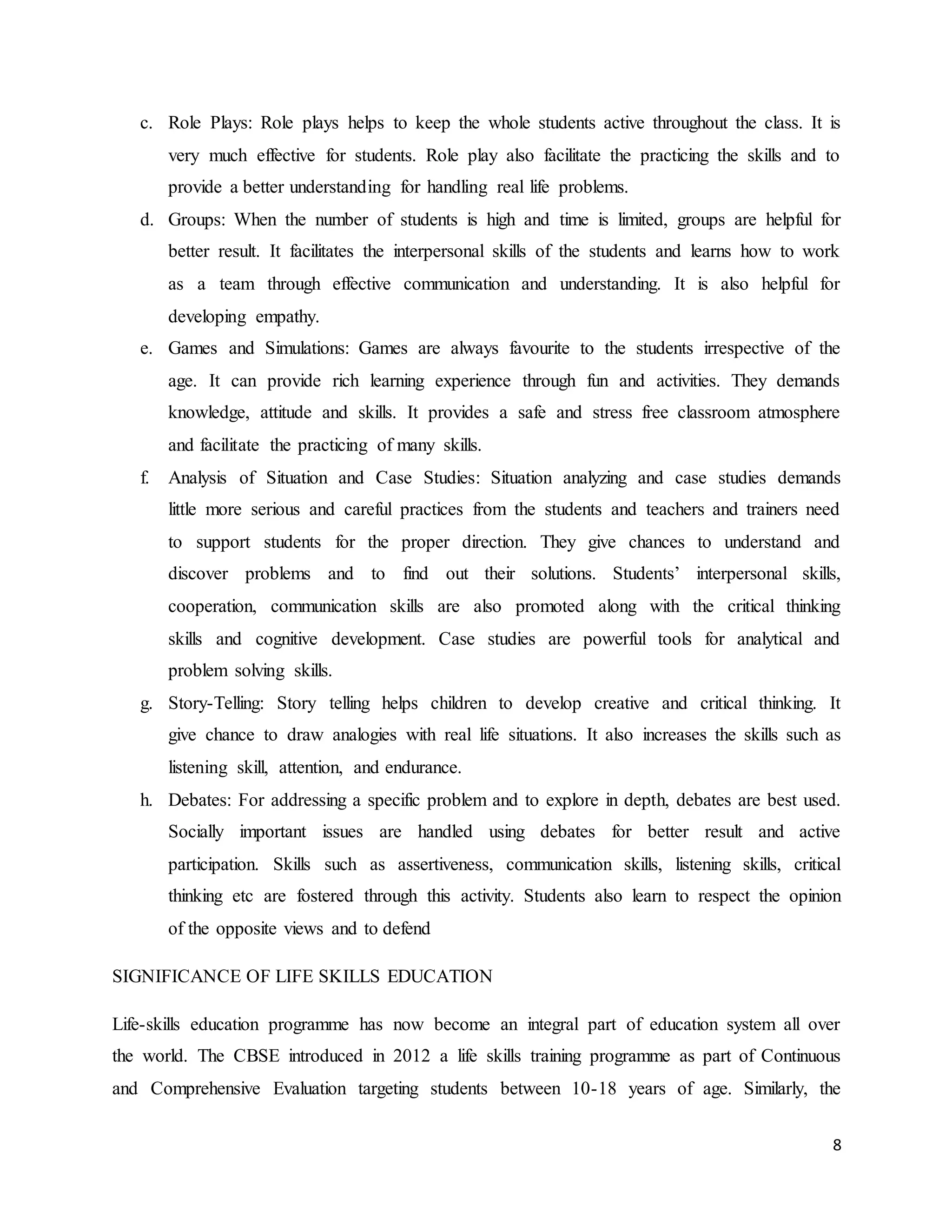 Life skill education | DOCX