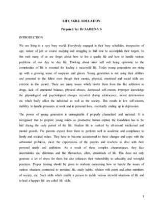 Life skill education | DOCX