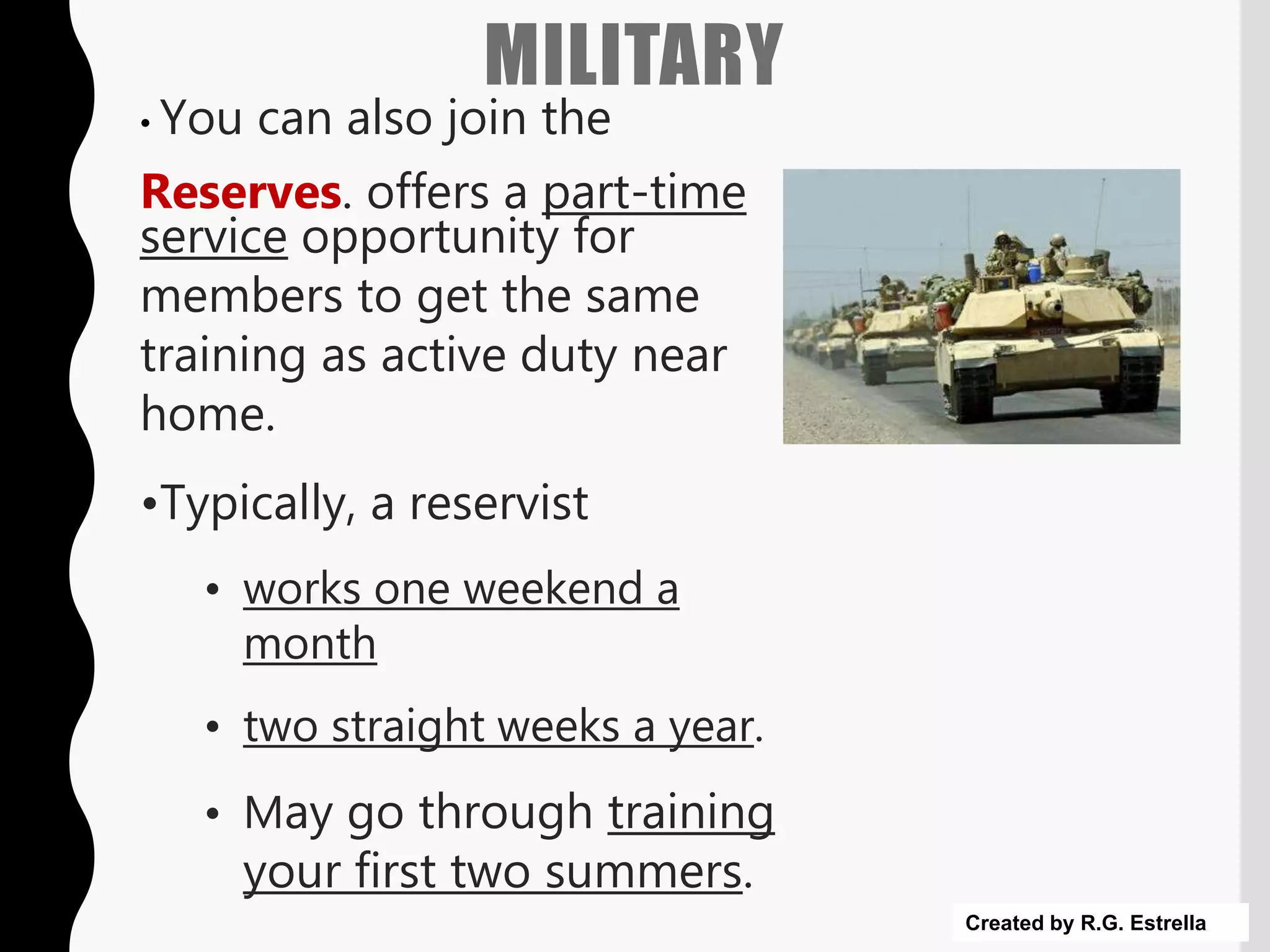 Life Skills Military Careers | PPTX