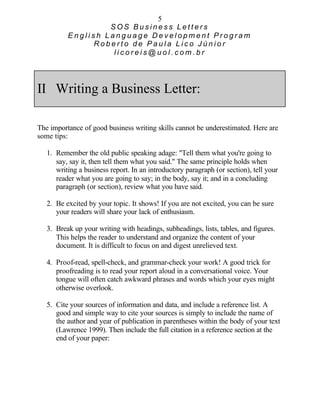 Life skills writing - sos - how to improve your business letter | PDF