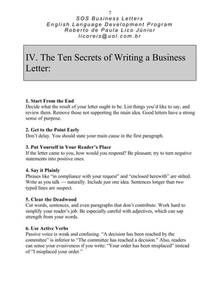 Life skills writing - sos - how to improve your business letter | PDF