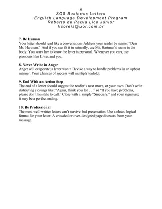 Life skills writing - sos - how to improve your business letter | PDF
