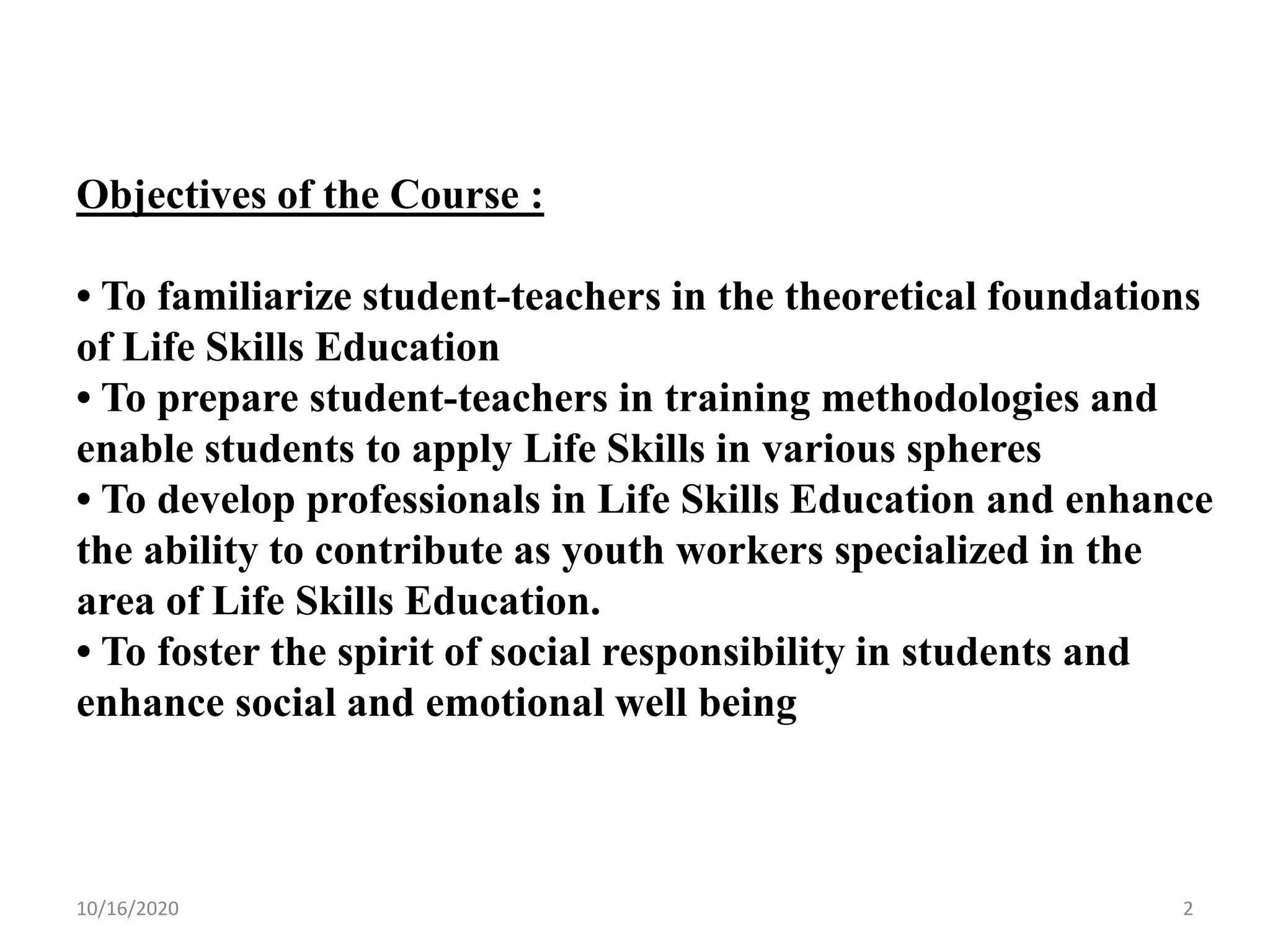 Life skills education unit 2 and 3 bed232 | PPTX