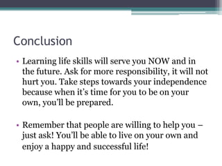 Life skills for teens presentation | PPTX