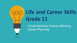 Life Skills Lesson 1 career planning.... | PDF