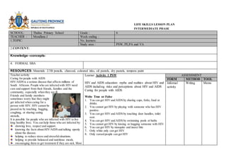 Life skills lesson plan term 4 | DOCX