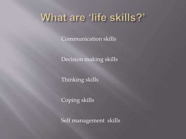 Life skills lesson psd | PPT