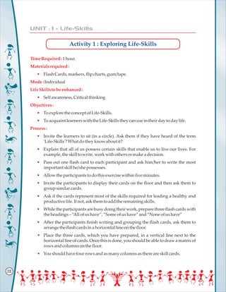 Life Skill UNIT 1 | PDF