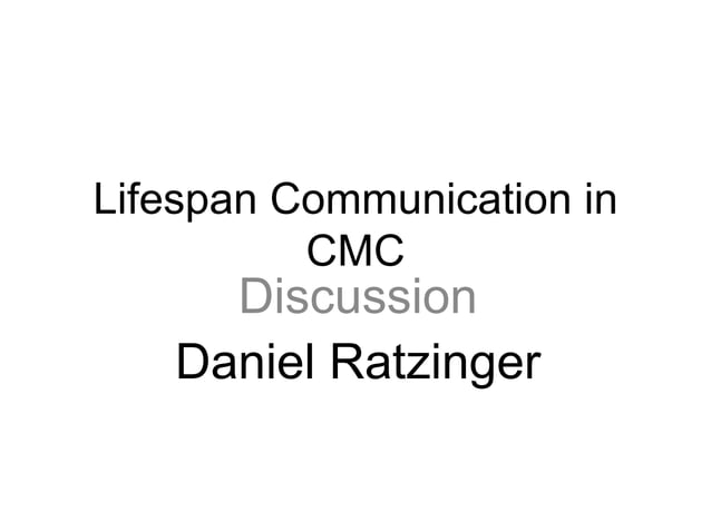 Lifespan Communication Presentation