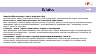 Lifespan Development Class XII ICSE PPT Psychology | PDF