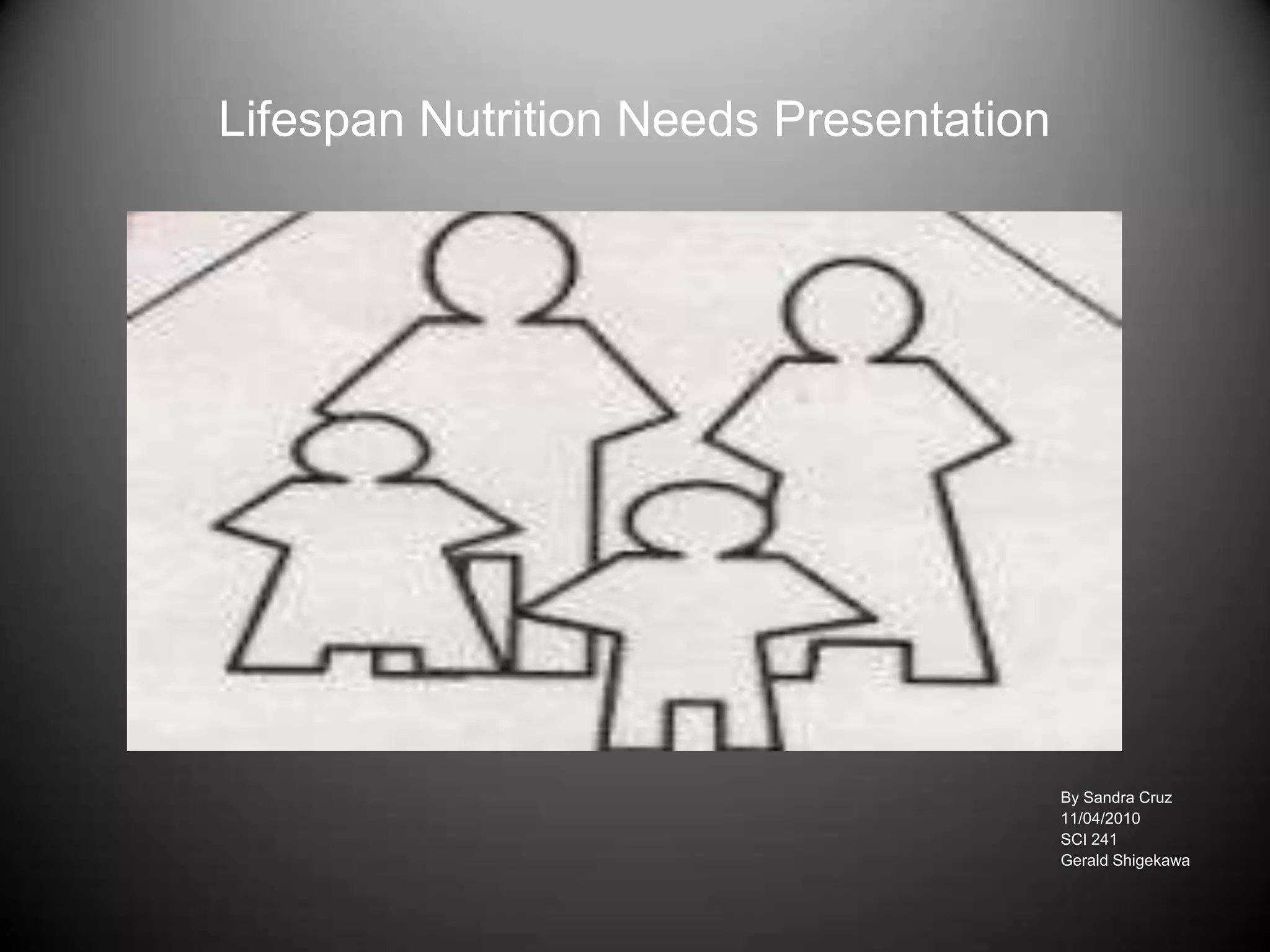 Lifespan nutrition needs presentation | PPTX