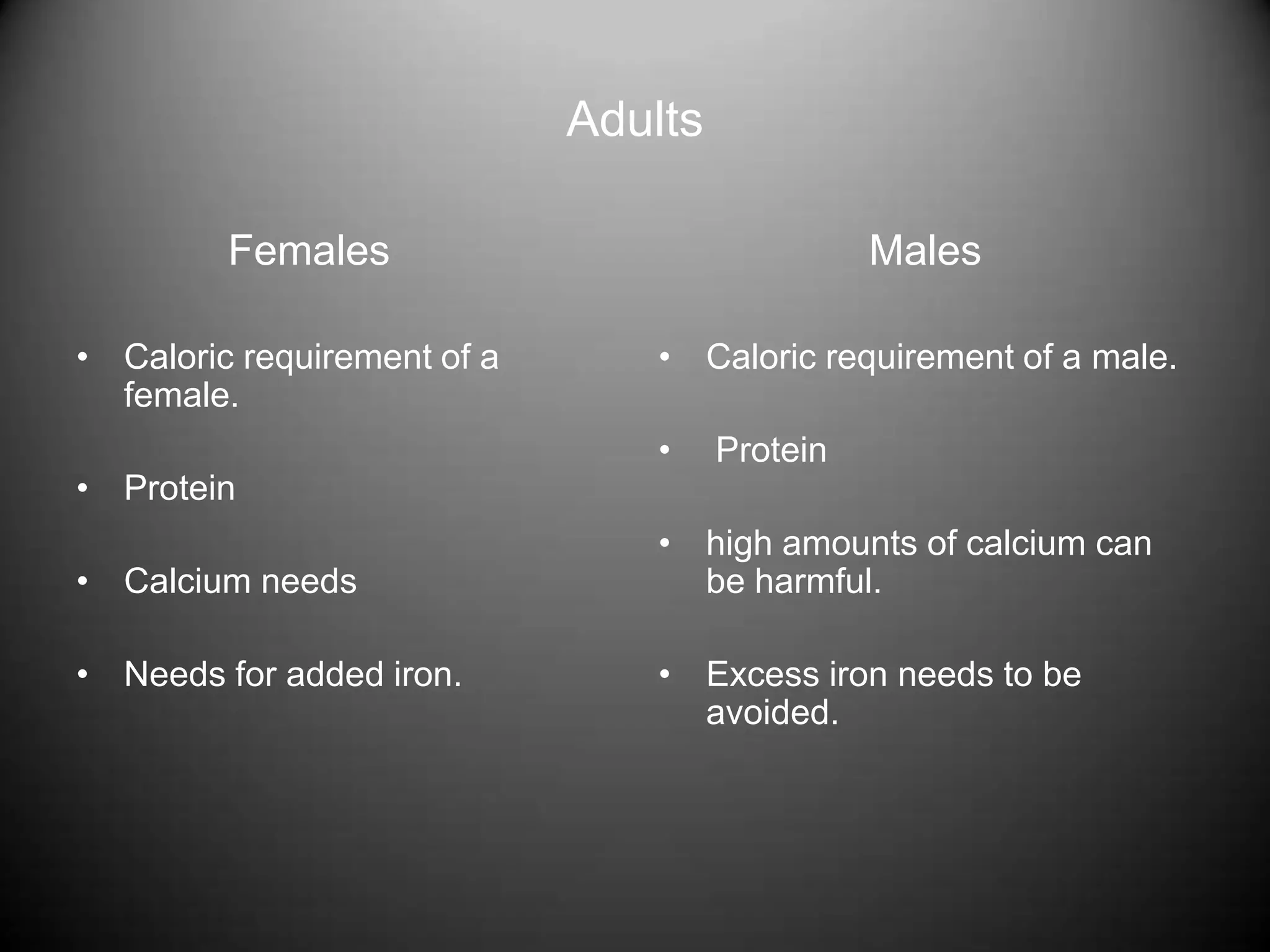 Lifespan nutrition needs presentation | PPTX