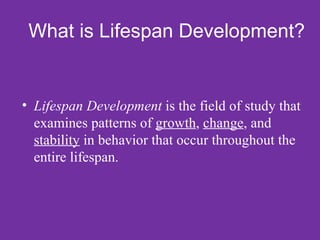 Lifespan Psychology Power Point Lecture, Chapter 1, Module 1.1 | PPT