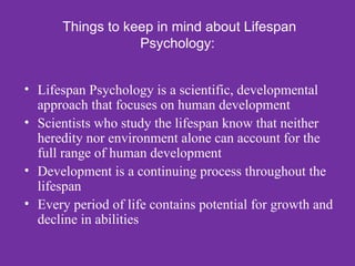 Lifespan Psychology Power Point Lecture, Chapter 1, Module 1.1 | PPT