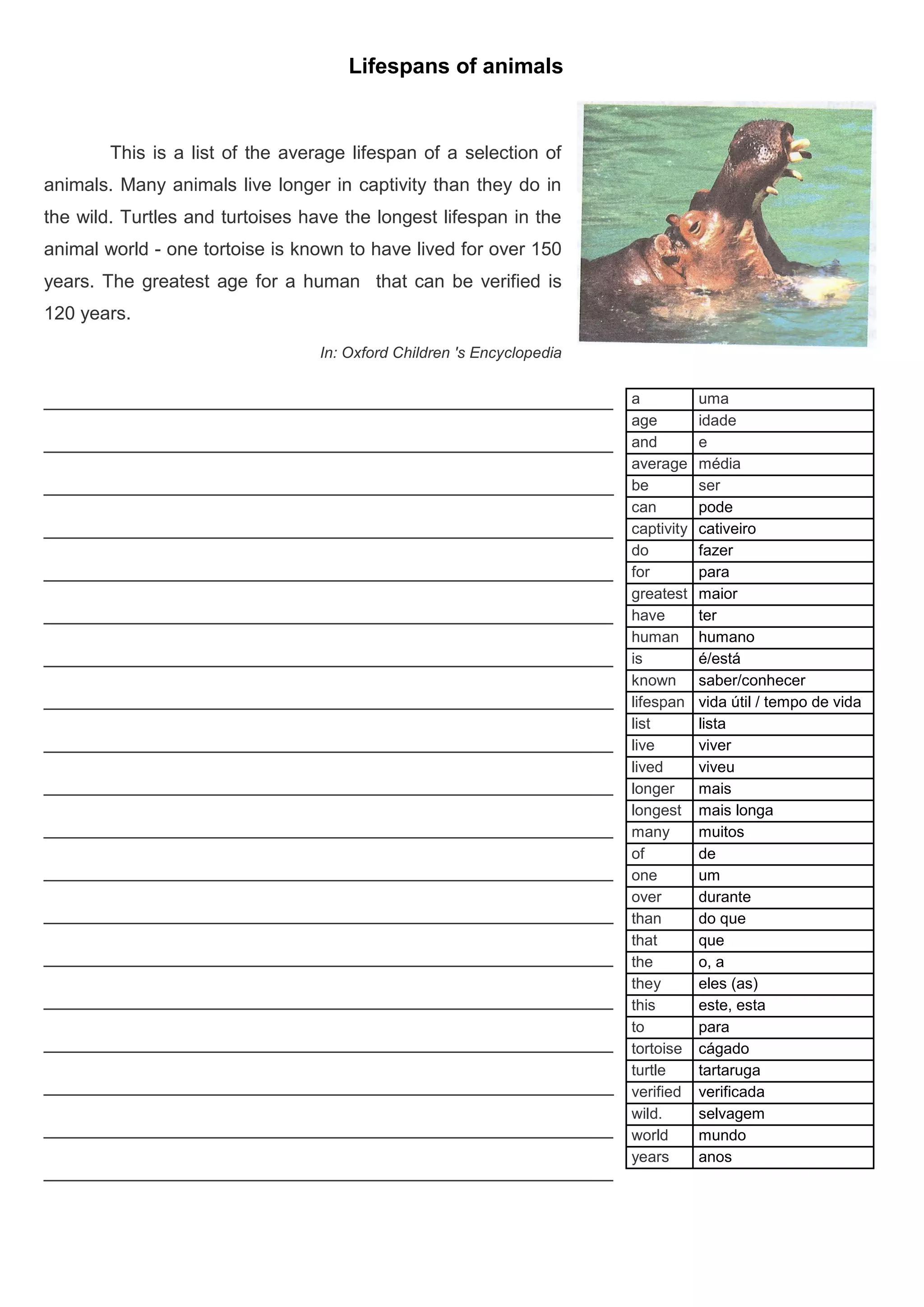 Lifespans of animals | PDF