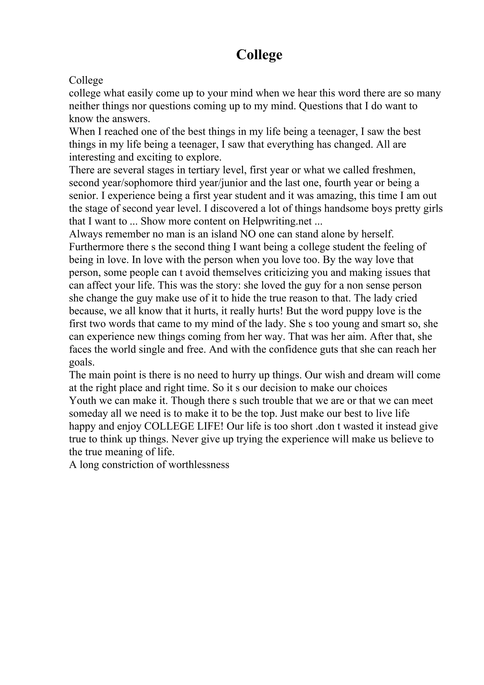 Life Story Essay Example.pdf | Retail Property | Real Estate