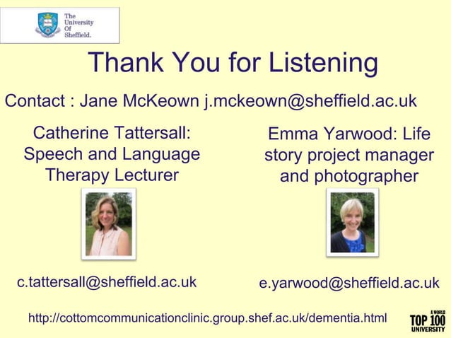 Life story work group presentation to dementia congress 2017 | PPTX