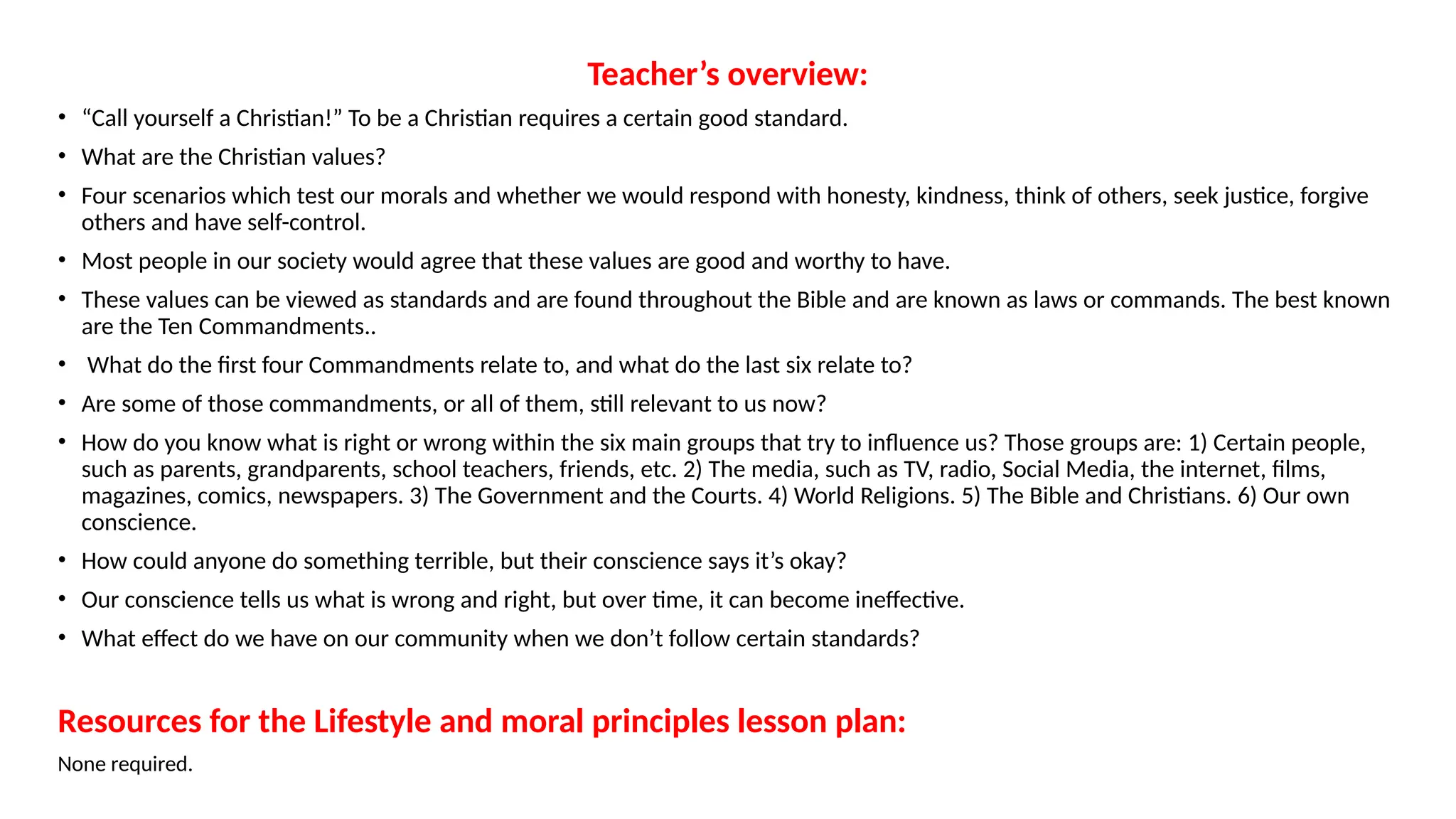 Lifestyle and Moral Principles Primary School RE Lesson Plan for ...