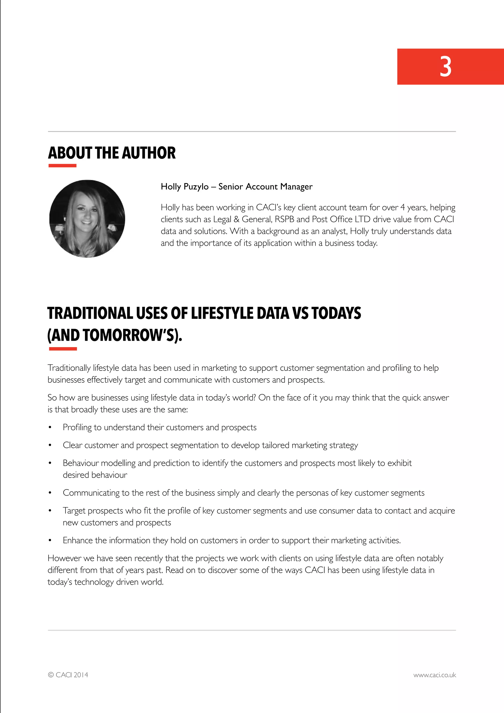 Using Lifestyle Data in Today's and Tomorrow's World | PDF