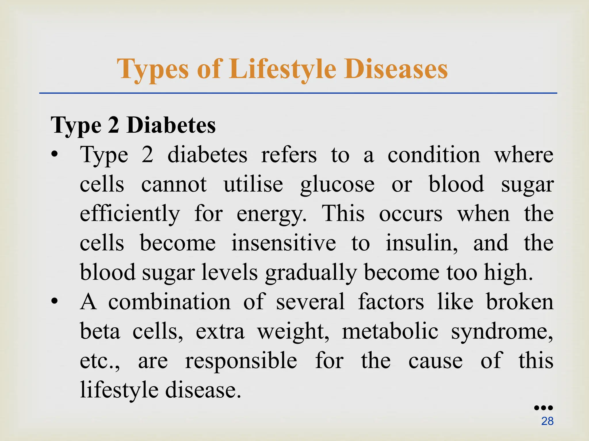 Lifestyle Diseases - definition, types, causes, risk factors | PDF