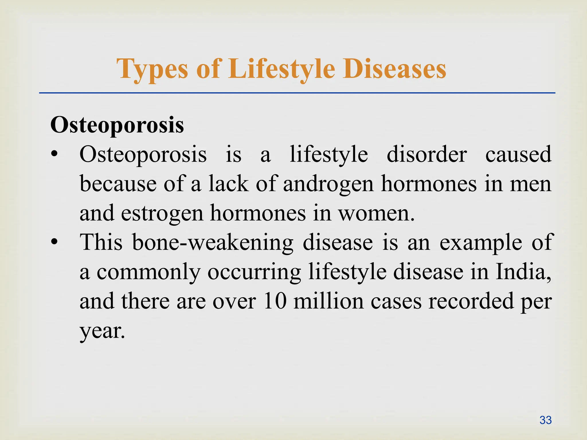 Lifestyle Diseases - definition, types, causes, risk factors | PDF