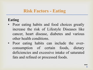 Lifestyle Diseases - definition, types, causes, risk factors | PDF