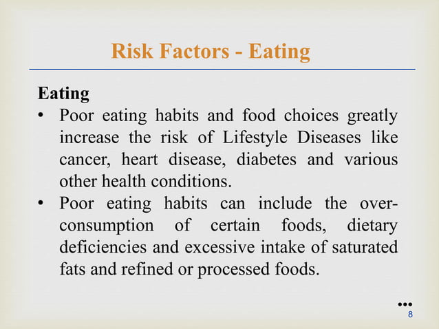 Lifestyle Diseases - definition, types, causes, risk factors | PDF ...