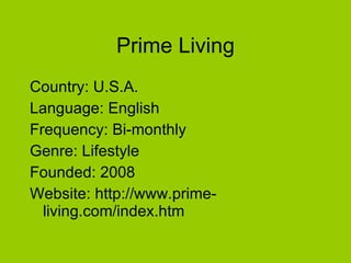 Lifestyle Magazine Analysis | PPT