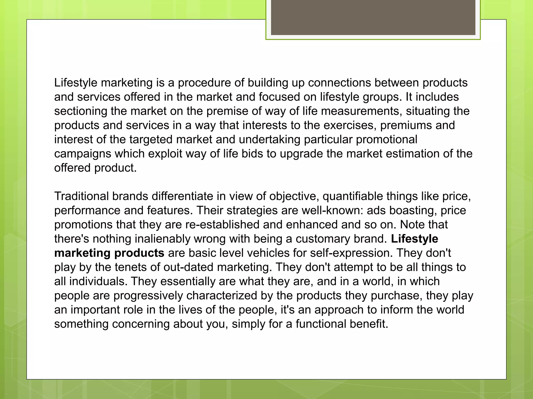 Lifestyle Marketing & Its Latest Trend | PPTX