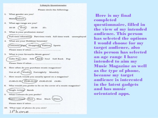 Lifestyle questionnaire's and feedback