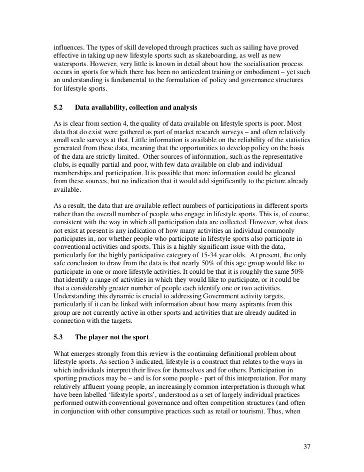 Lifestyle sports and national sports policy