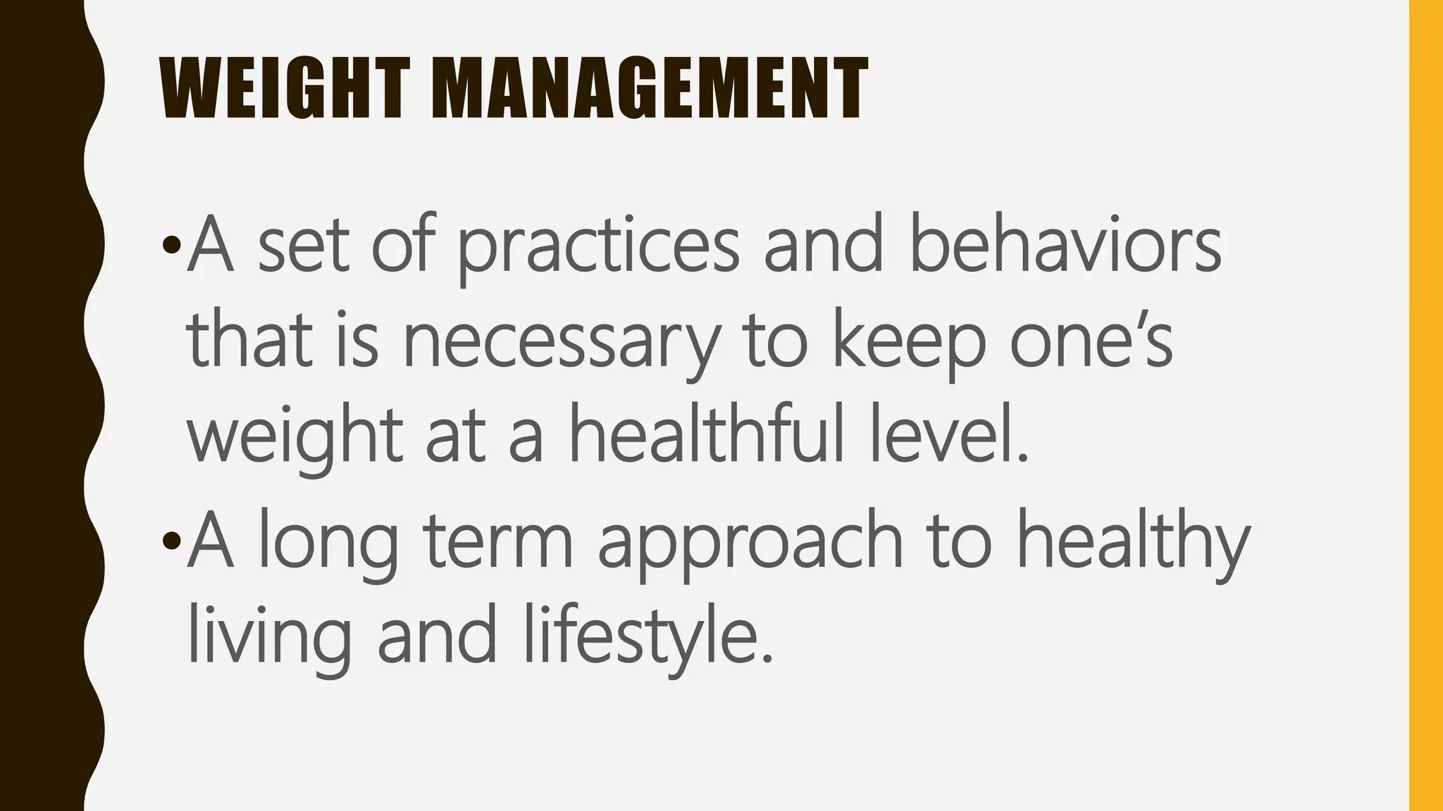 Lifestyle & Weight Management | PPTX