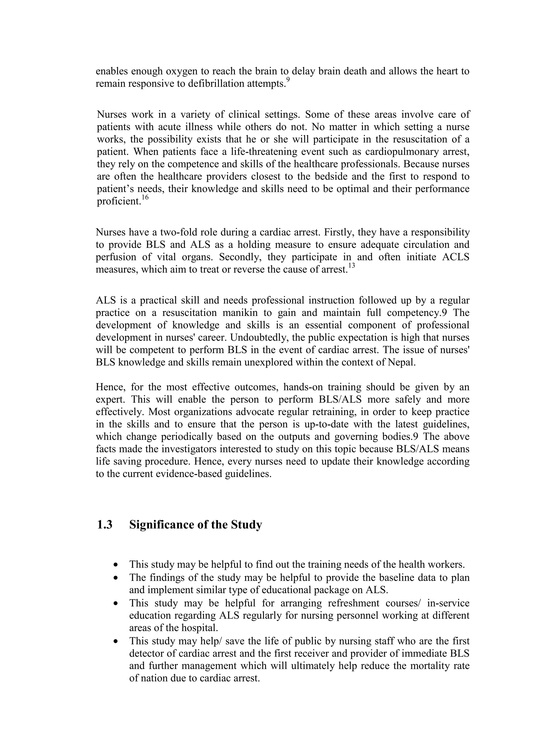 Life support measures kp among nurses proposal | PDF