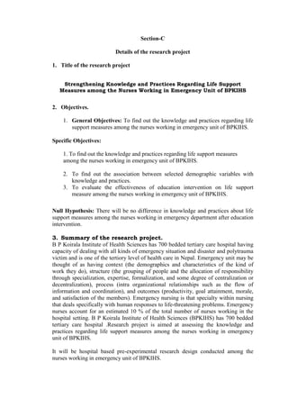 Life support measures kp among nurses proposal | PDF