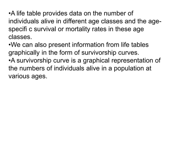 Life Table and survivorship curves and their role. | PPT | Biological ...