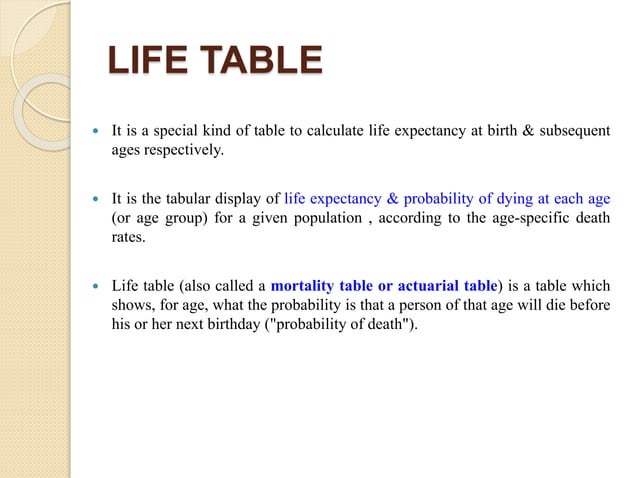 Life table and survival analysis 04122013 | PPTX | Life Insurance ...