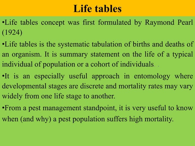 Life tables | PPTX