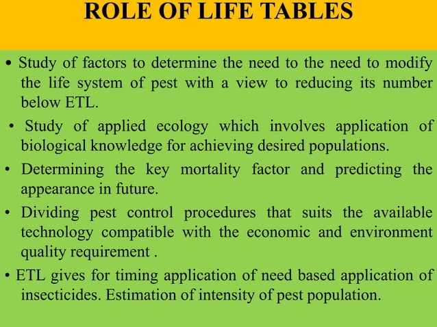 Life tables | PPTX