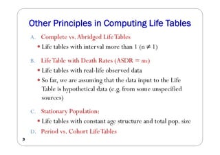 Life table in both abridged and complete | PDF | Science