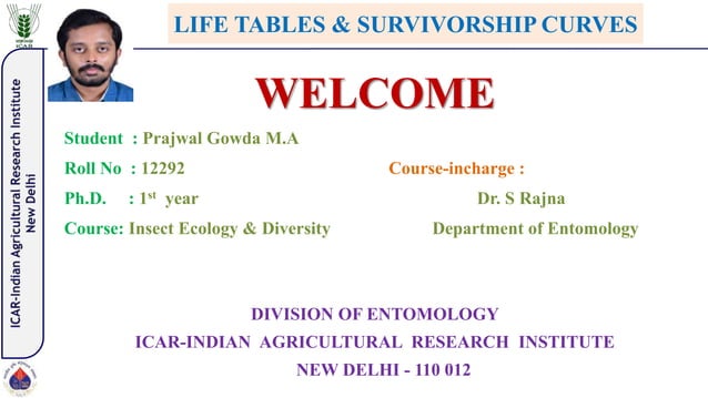 Life Table & Survivorship curves Prajwal.pptx | Geography | Science