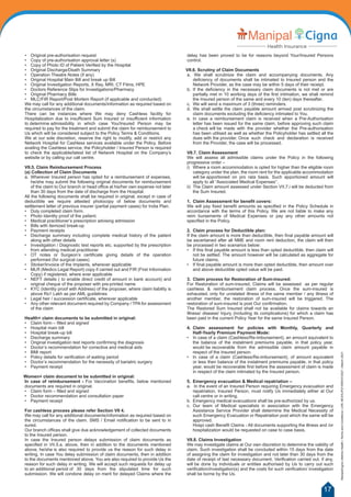 Customer Mediclaim Policy Details for March'21 | ManipalCigna | PDF