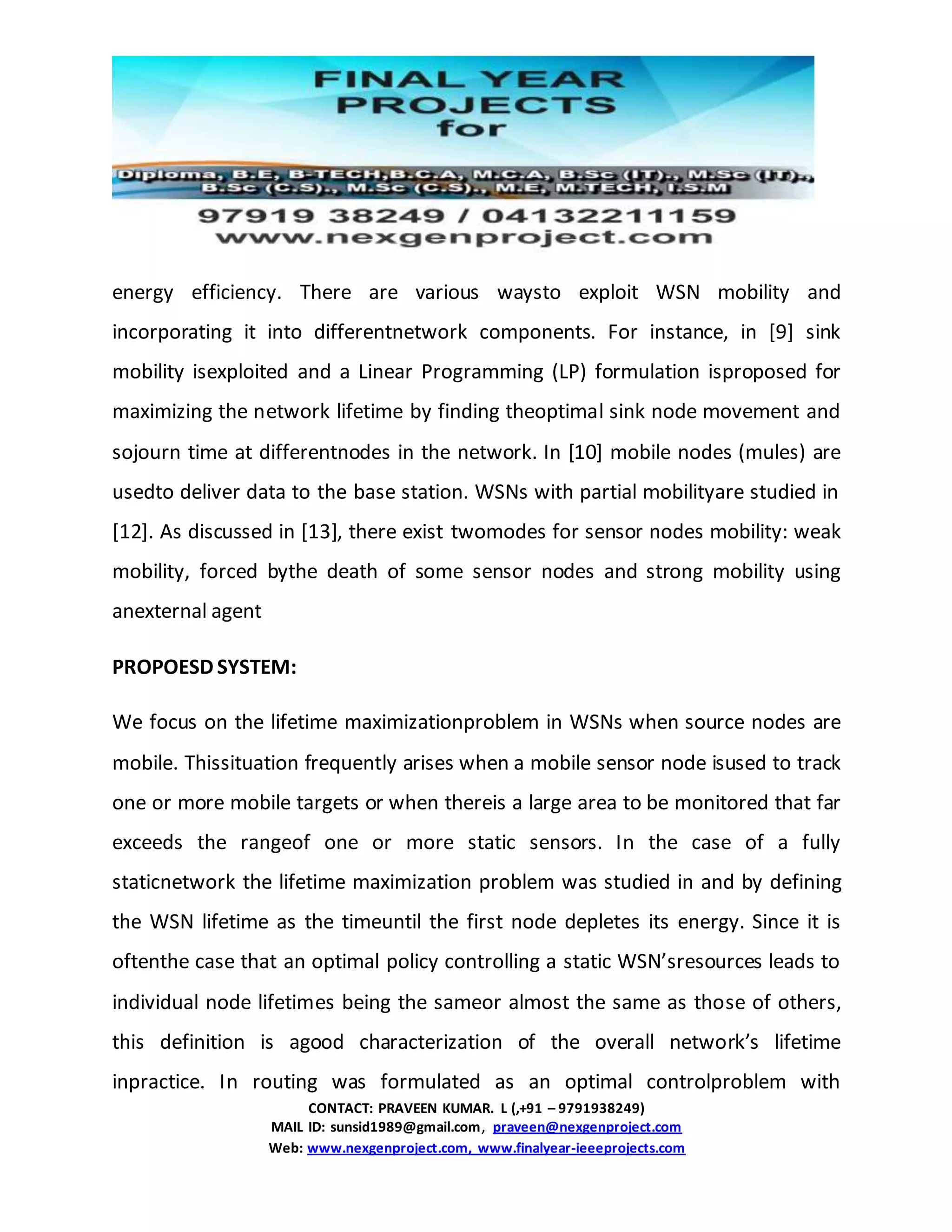 Lifetime maximization of wireless sensor networks with a mobile | PDF