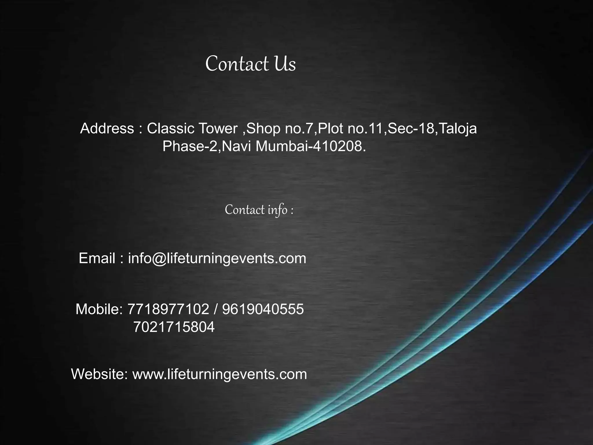 Life Turning Events Company Portfolio | PPT