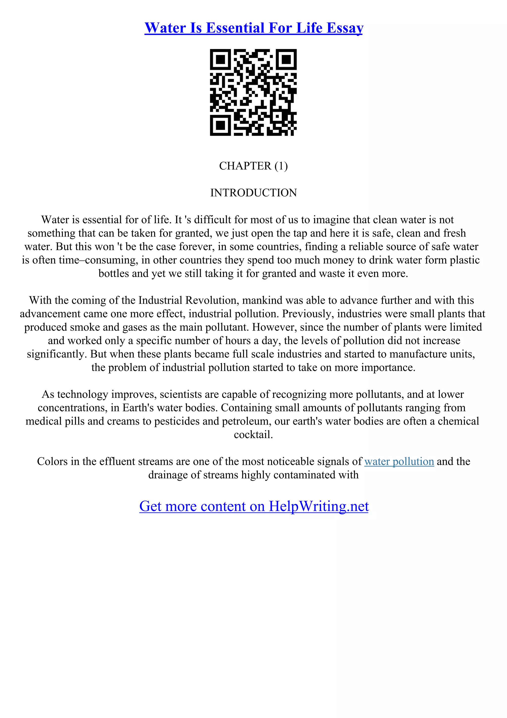 Life Under Water Essay | PDF