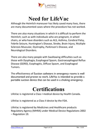 LifeVac Reviews-Lifevac studies-info january 11, 2016 | PDF