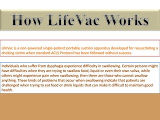 Life vac canada inc choking first aids for life saving of children and ...