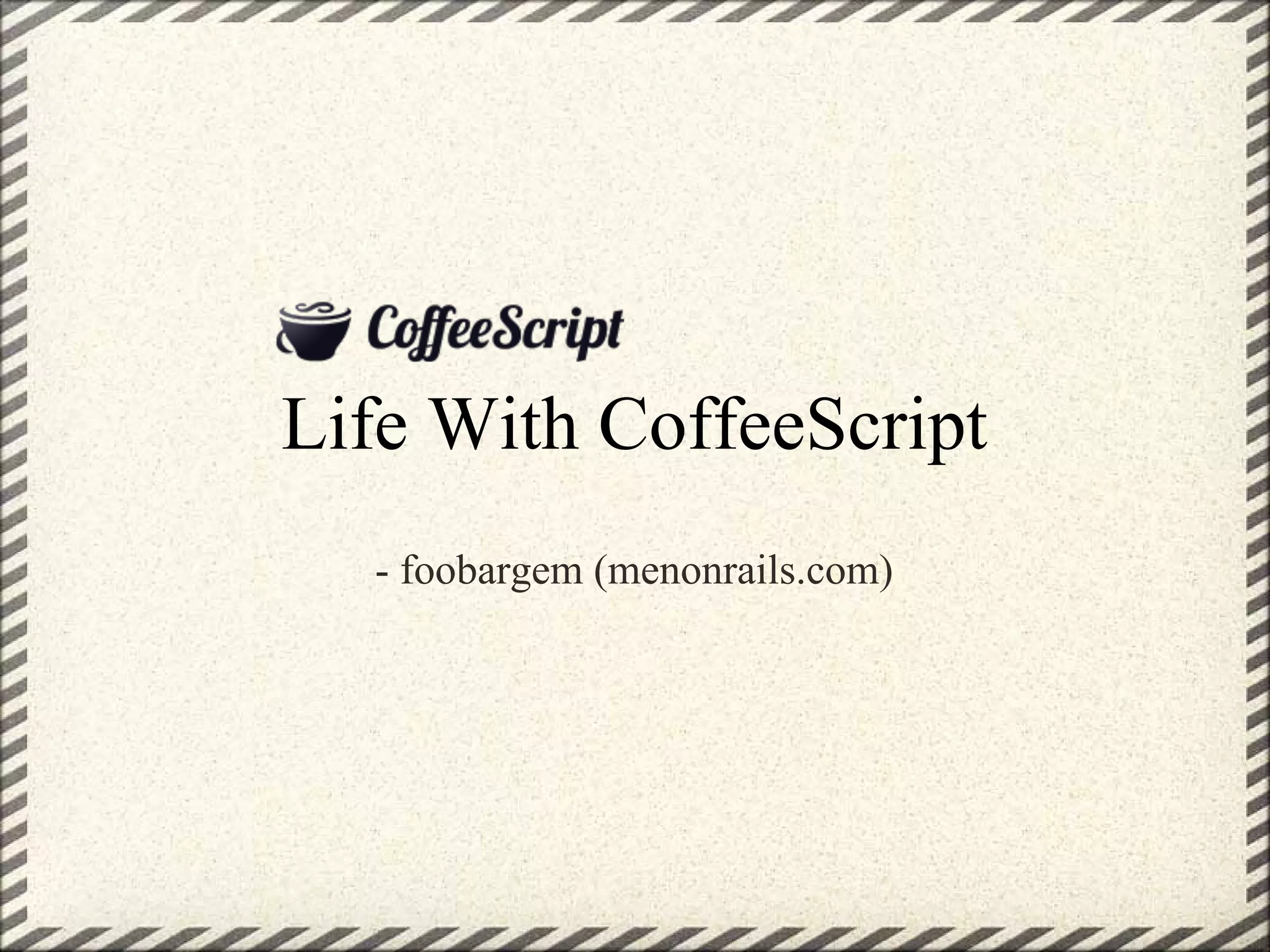 Life with coffee_script | PDF