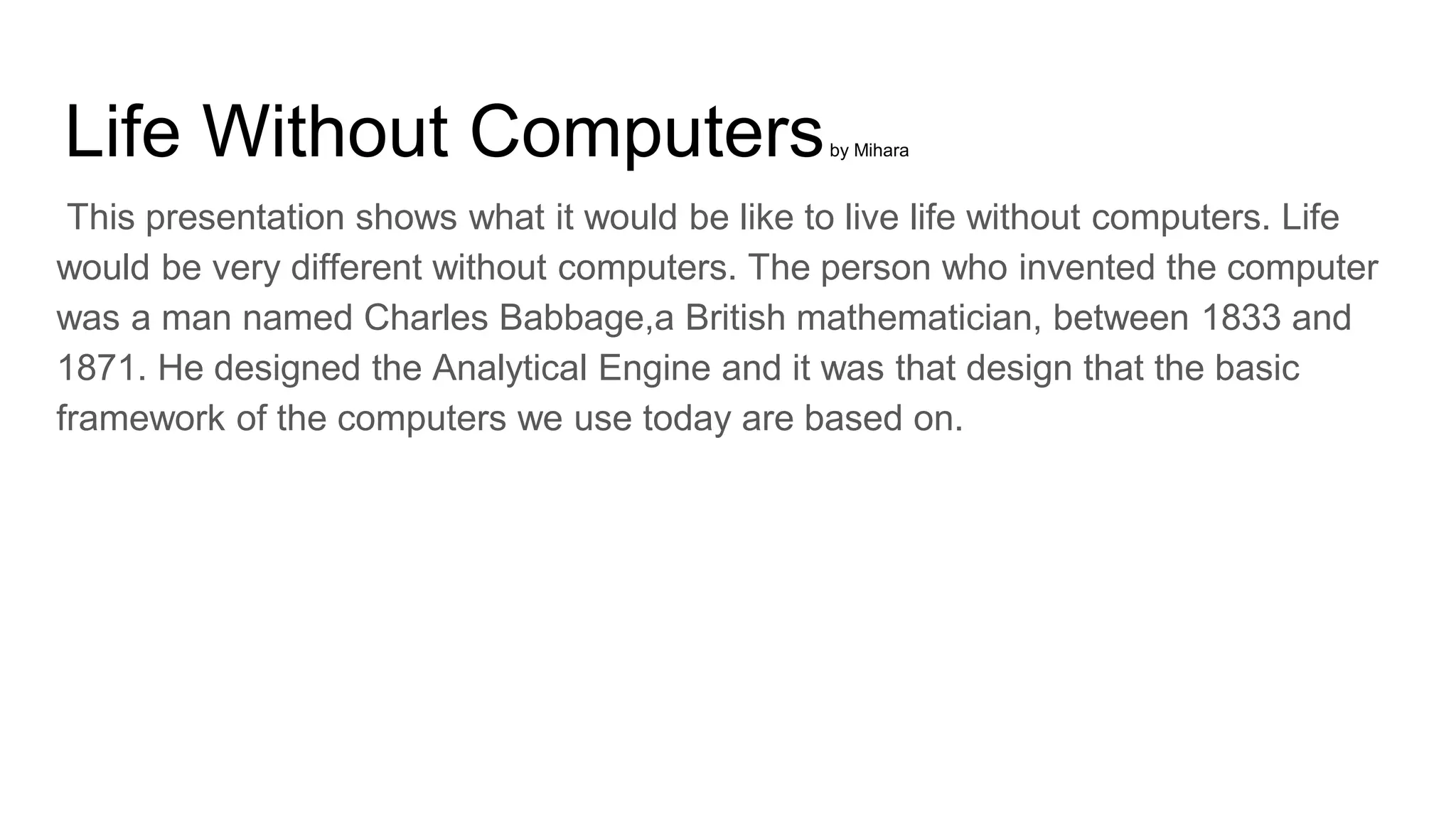 Life without computers by Mihara (1) | PPTX